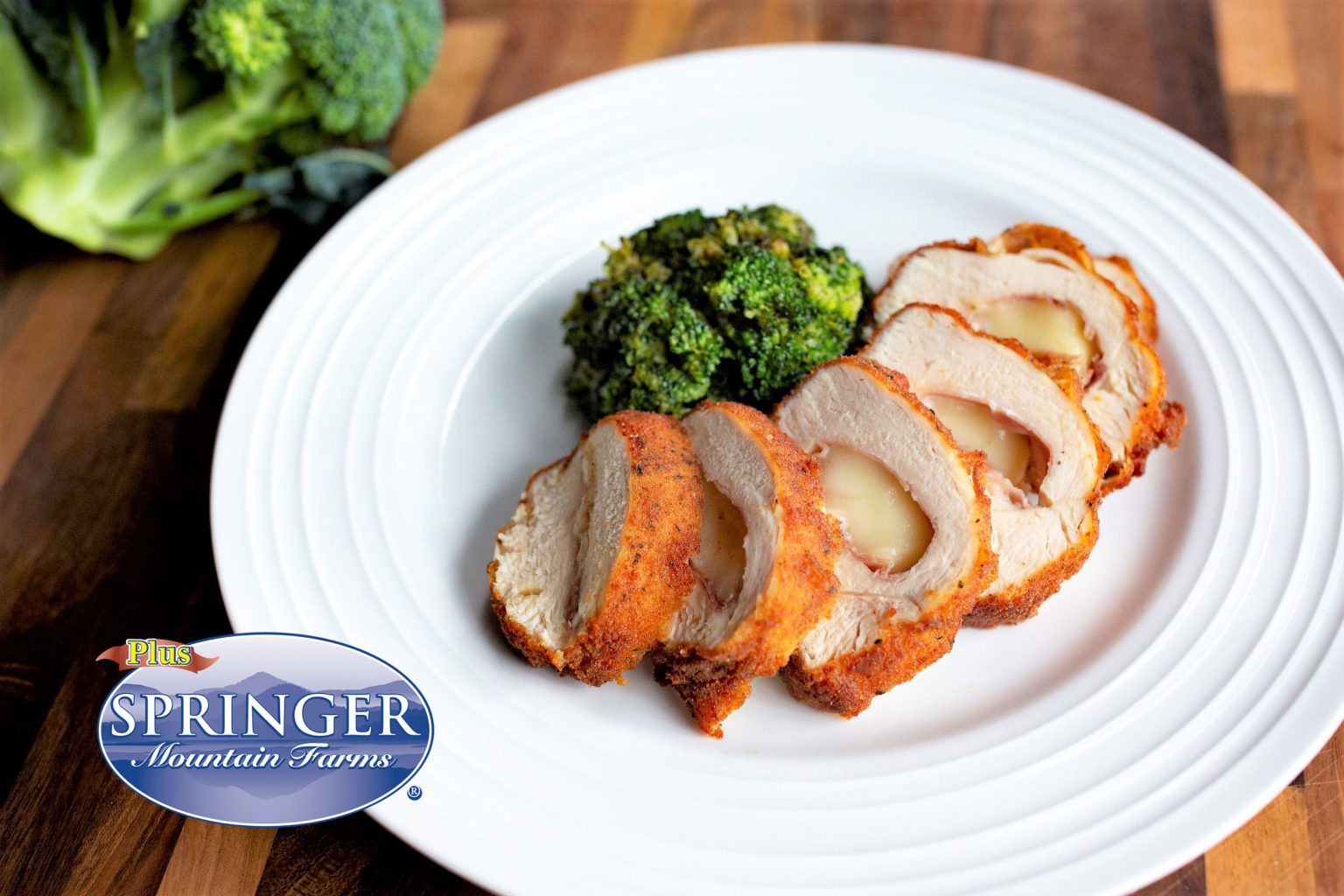 Chicken Cordon Bleu with Charred Broccoli | Springer Mountain Farms