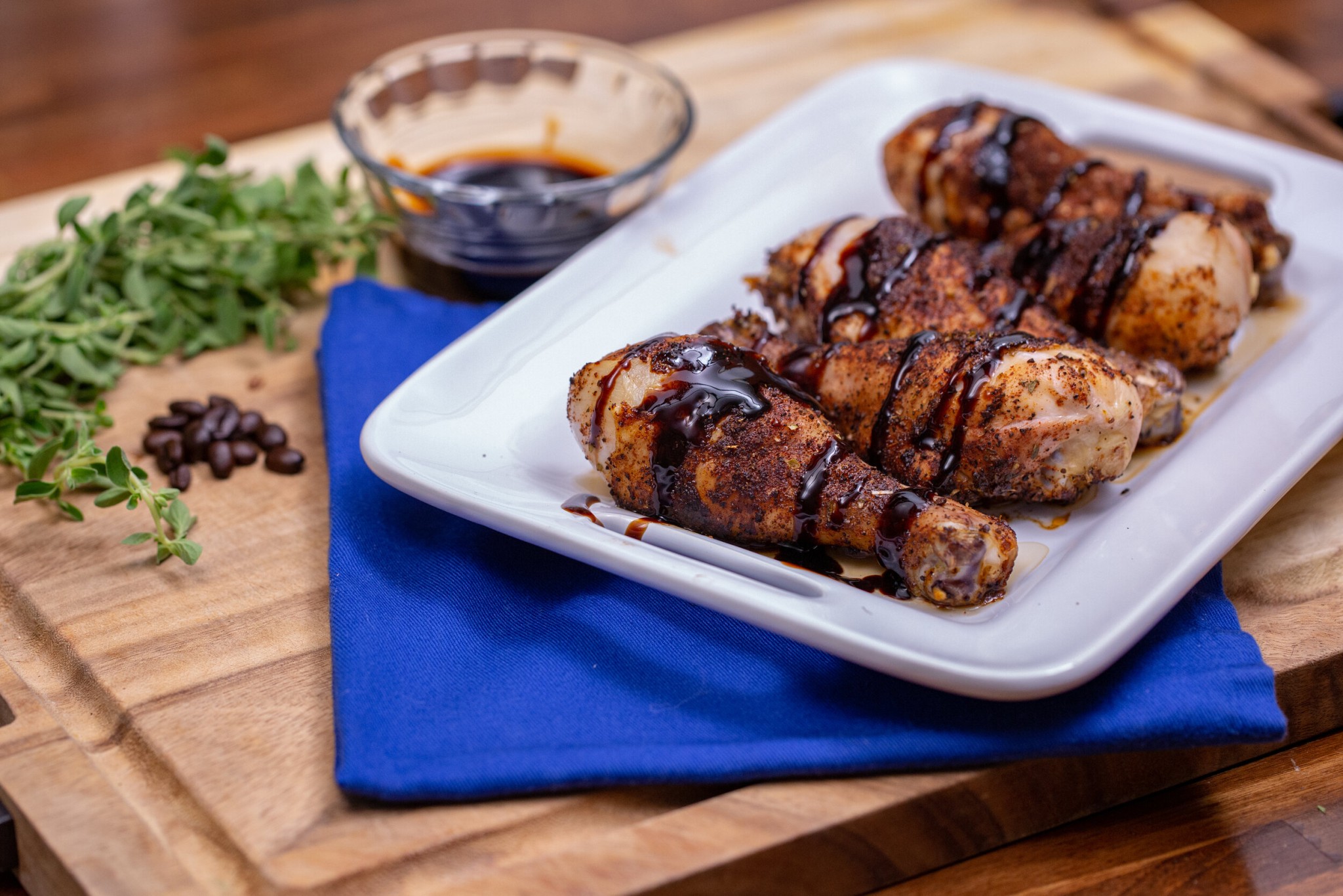Coffee Rubbed Chicken Drumsticks with Balsamic Glaze | Springer ...